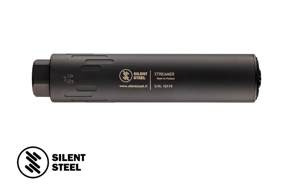 Silent Steel Baffle Streamer Rifle Moderator | Direct Thread Moderator